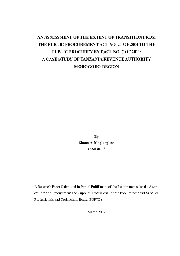 (DOC) The Extent of Transition of the PPA, 2011 from the PPA, 2004 at ...