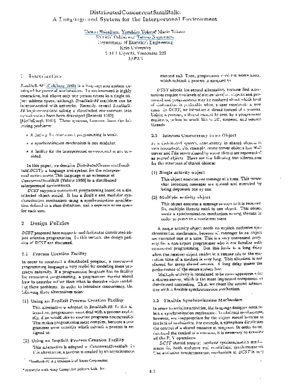 (PDF) Distributed concurrent smalltalk: a language and system for the ... (PDF) Distributed concurrent smalltalk: a language and system for the ...