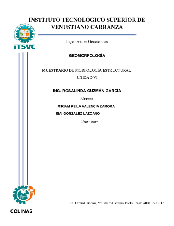 (DOC) INSTITUTO TECNOLÓGICO SUPERIOR DE VENUSTIANO CARRANZA