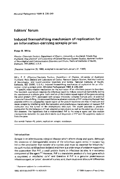 (PDF) Induced frameshifting mechanism of replication for an information ...
