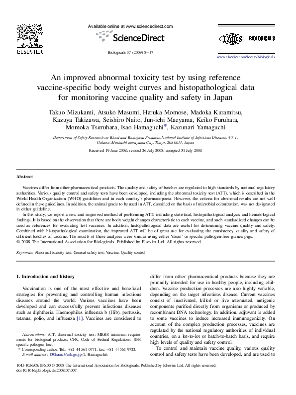 (PDF) An improved abnormal toxicity test by using reference vaccine ...
