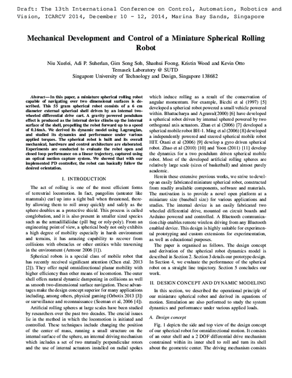 (PDF) Design and Development of a Spherical Robot (SpheRobot) | Deepak Pokhrel and Nutan Luitel ...