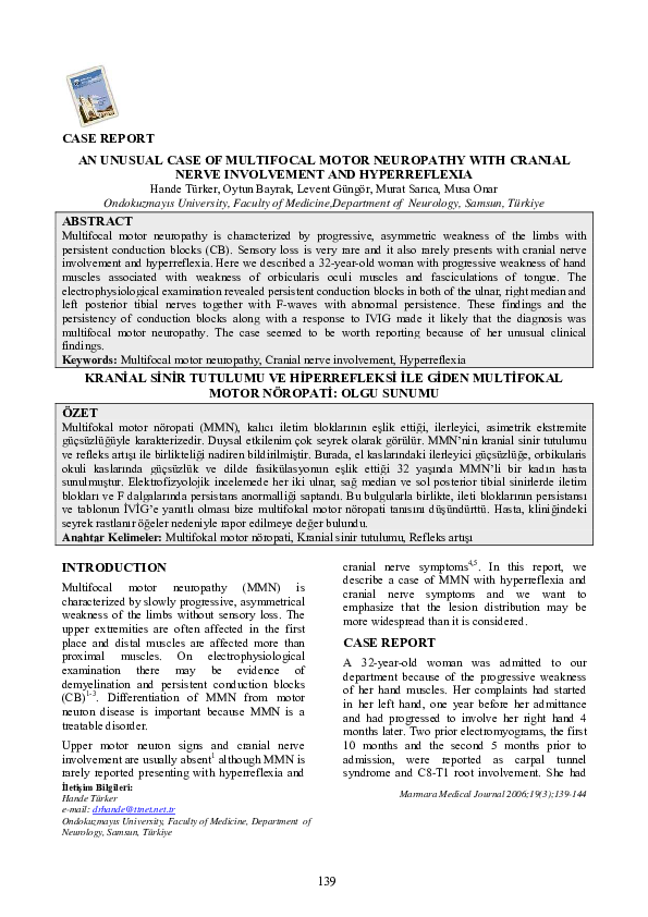 (PDF) An Unusual Case of Multifocal Motor Neuropathy with Cranial Nerve ...
