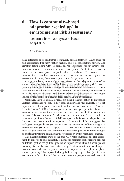 (PDF) 6 How is community-based adaptation ‘scaled up’in environmental ...