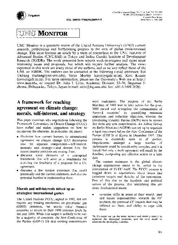 (PDF) A framework for reaching agreement on climate change: morals ...