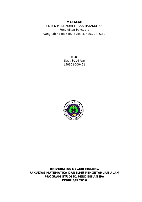 (DOC) Makalah Pancasila