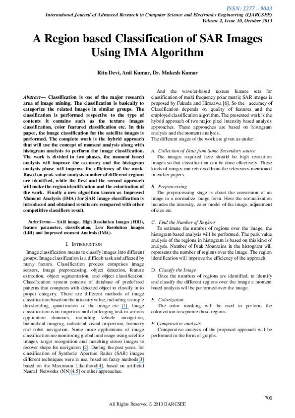 (PDF) Hybrid IMA Algorithm for SAR Image Classification