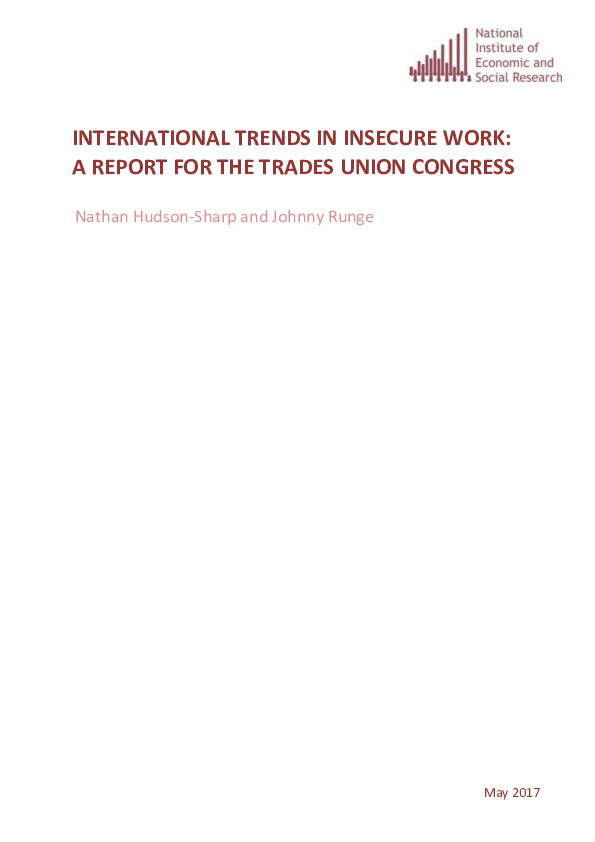 (PDF) INTERNATIONAL TRENDS IN INSECURE WORK: A REPORT FOR THE TRADES ...