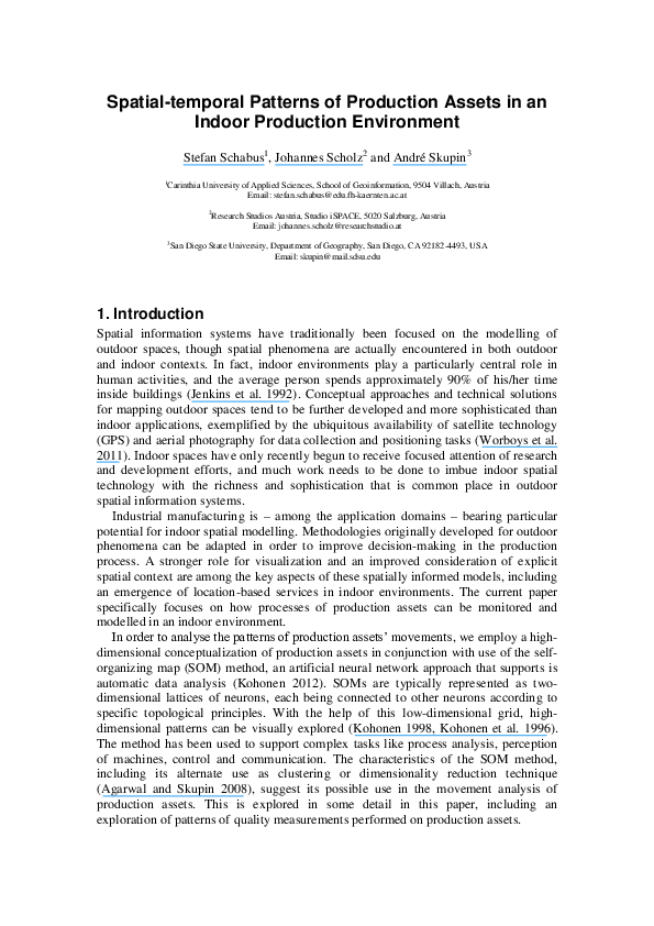 (PDF) Spatial-temporal Patterns of Production Assets in an Indoor ...