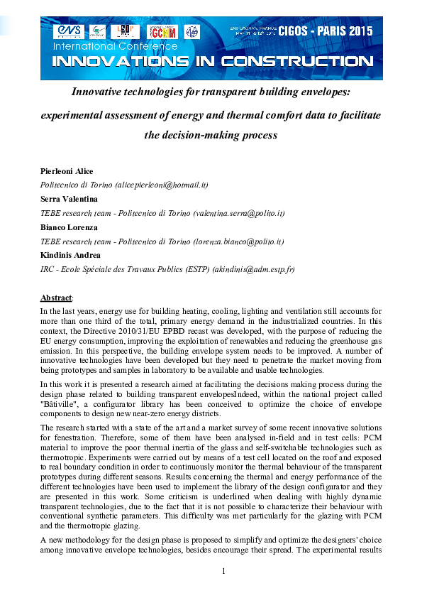 (PDF) Innovative technologies for transparent building envelopes ...