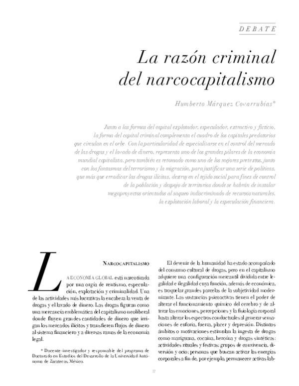 (PDF) La razón criminal del narcocapitalismo
