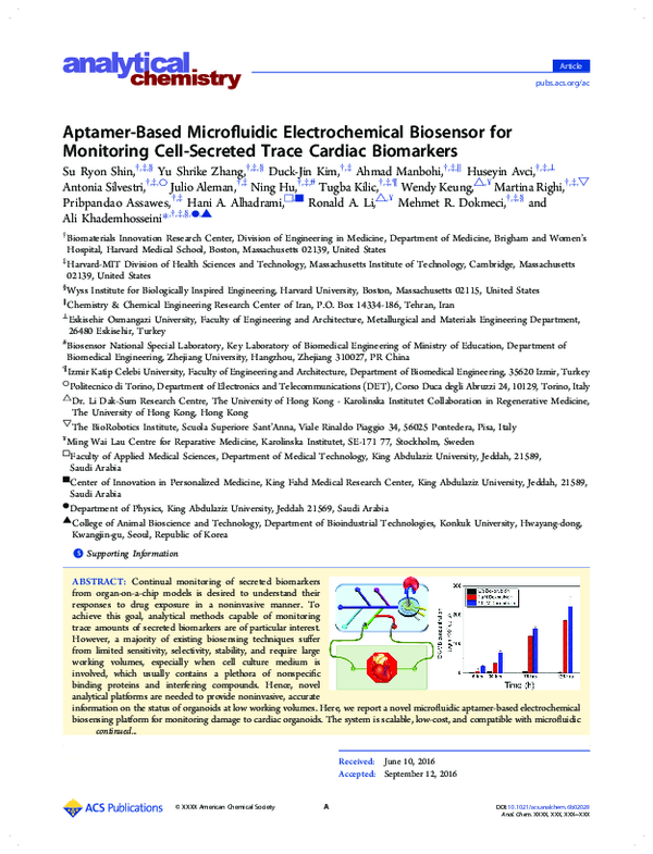 (PDF) Microfluidic Aptamer Biosensor for Cardiac Biomarkers