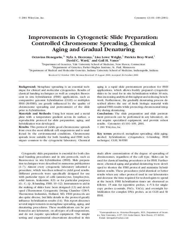 (PDF) Improvements in cytogenetic slide preparation: Controlled ...