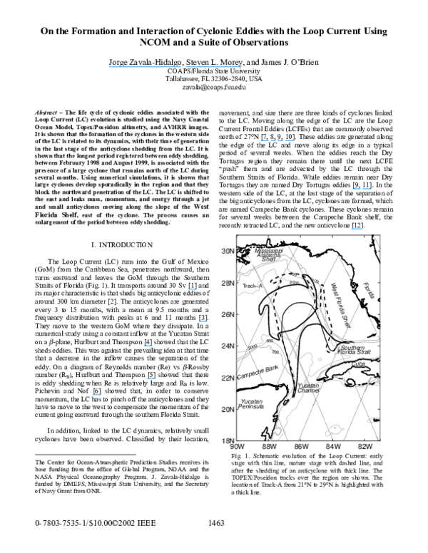 (PDF) On the formation and interaction of cyclonic eddies with the Loop Current using NCOM and a ...