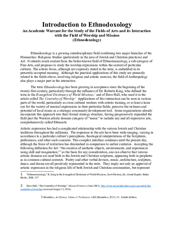 (DOC) Introduction to Ethnodoxology