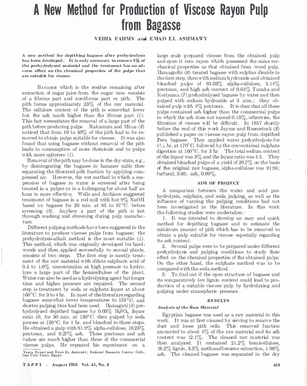 (PDF) A new method for production of viscose rayon pulp from bagasse ...
