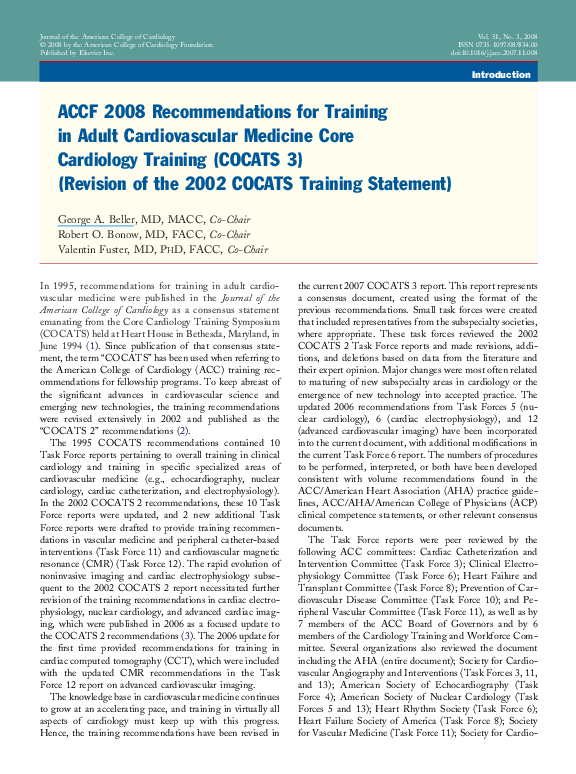 (PDF) ACCF 2008 Recommendations for Training in Adult Cardiovascular ...