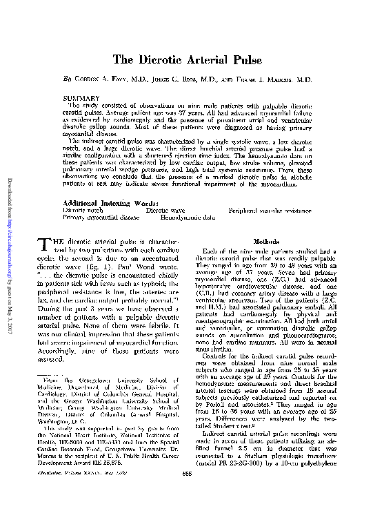 (PDF) The Dicrotic Arterial Pulse