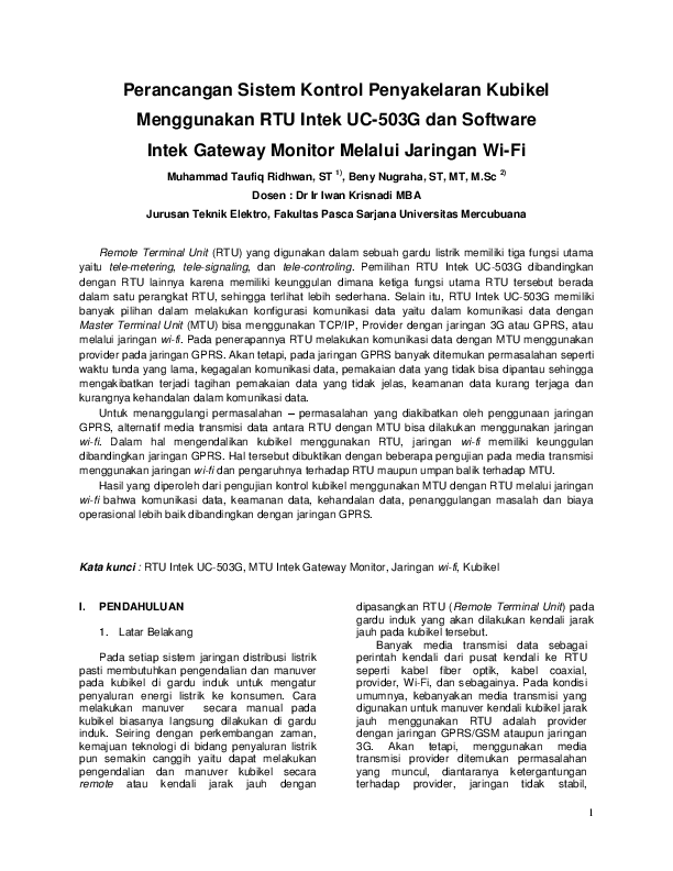 (PDF) Perancangan Sistem Kontrol Penyakelaran Kubikel Menggunakan RTU ...