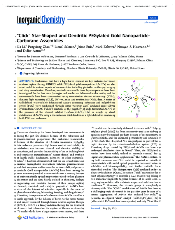 (PDF) “Click” Star-Shaped and Dendritic PEGylated Gold Nanoparticle ...