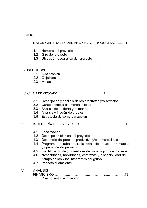 (DOC) DATOS GENERALES DEL PROYECTO PRODUCTIVO………1 Nombre del proyecto ...