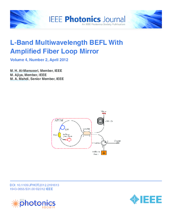 (PDF) L-Band Multiwavelength BEFL With Amplified Fiber Loop Mirror