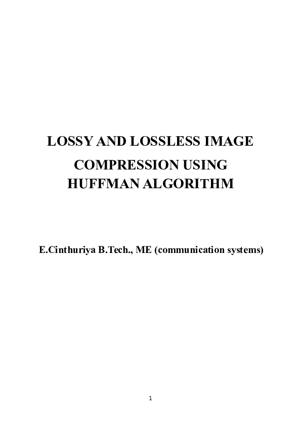 (DOC) Huffman-Based Lossy and Lossless Image Compression