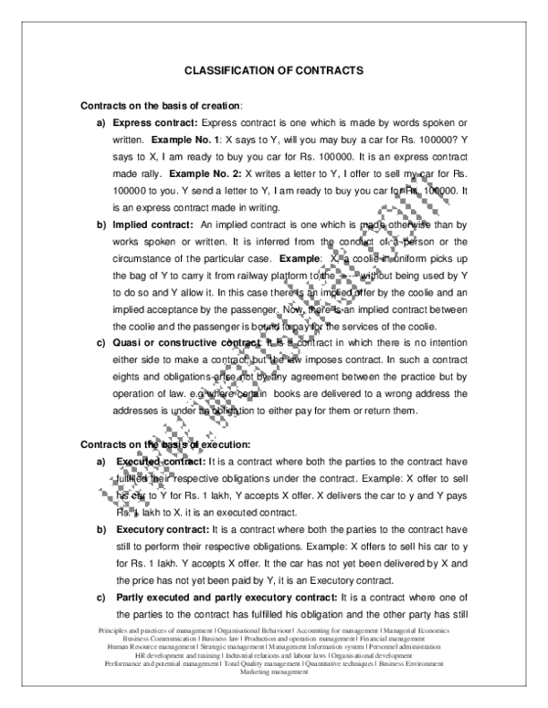 (PDF) CLASSIFICATION OF CONTRACTS