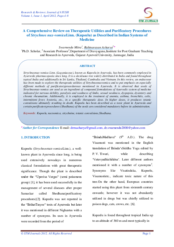 (PDF) A Comprehensive Review on Therapeutic Utilities and Purificatory ...