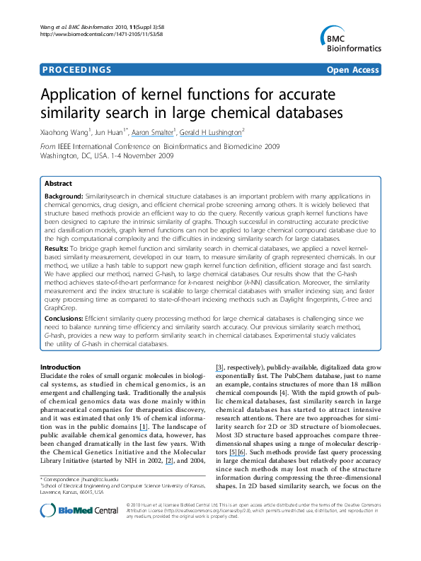(PDF) Application of kernel functions for accurate similarity search in ...