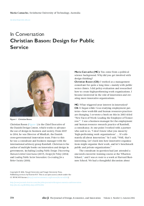(PDF) In Conversation: Christian Bason: Design for Public Service