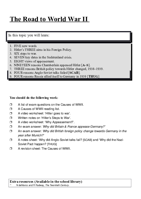 (DOC) The Road to World War II | Amani Bahy - Academia.edu