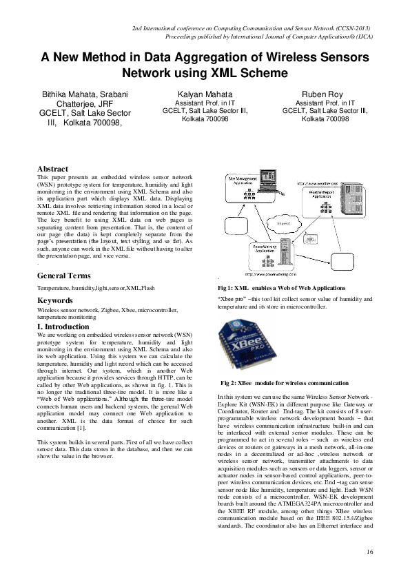 Pdf A New Method In Data Aggregation Of Wireless Sensors Network Using Xml Scheme