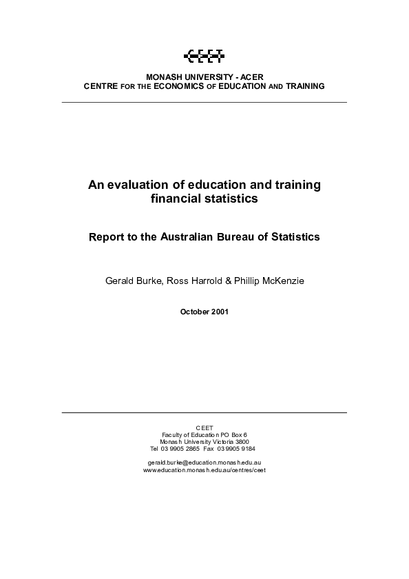 (DOC) An evaluation of education and training financial statistics ...
