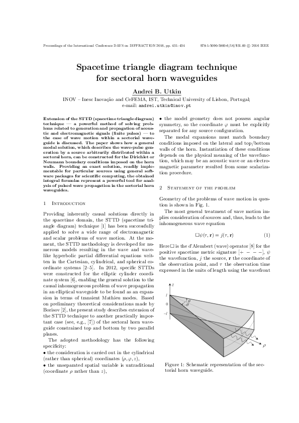 (PDF) Spacetime triangle diagram technique for sectoral horn waveguides