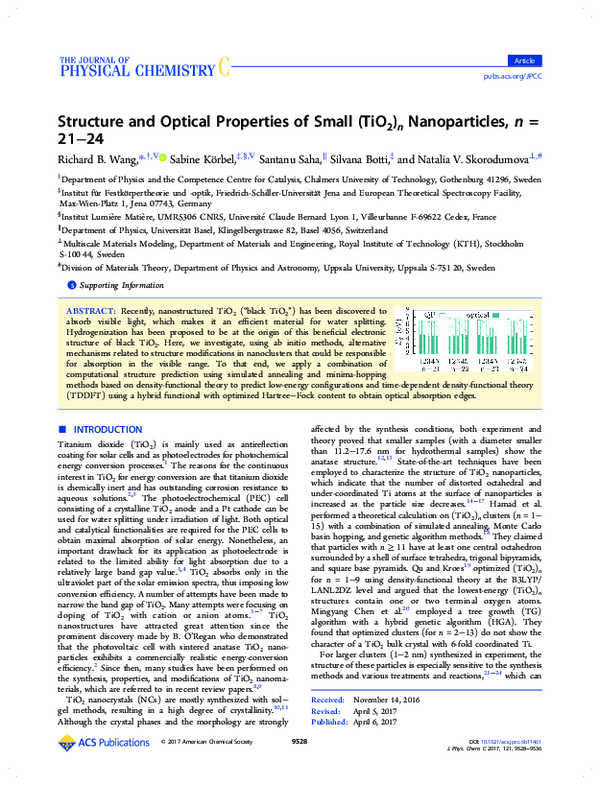 (PDF) Structure and Optical Properties of Small (TiO 2 ) n ...