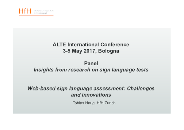 (PDF) Web-based sign language assessment: Challenges and innovations