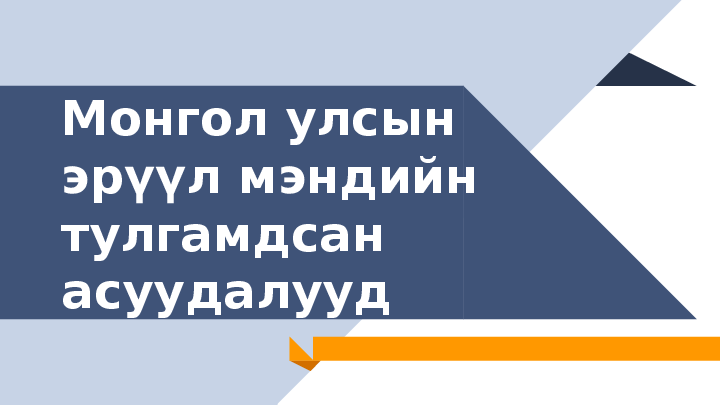 Ppt Монгол улсад тулгамдсан эрүүл мэндийн асуудлууд
