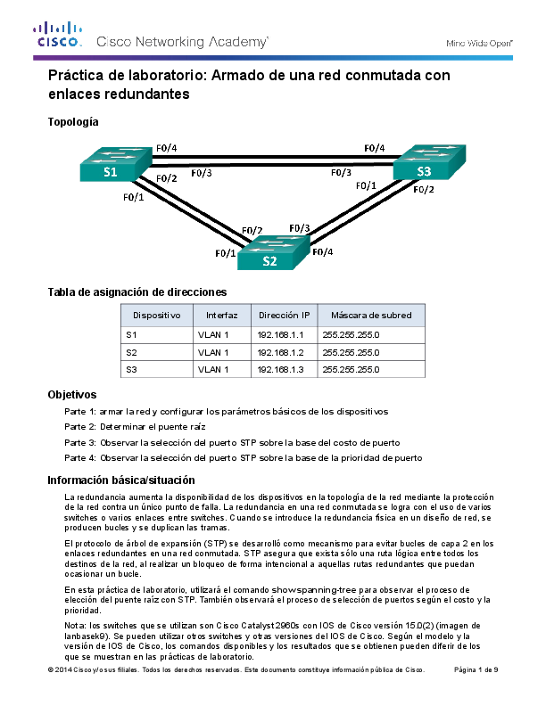(DOC) Práctica de laboratorio: Armado de una red conmutada con enlaces ...