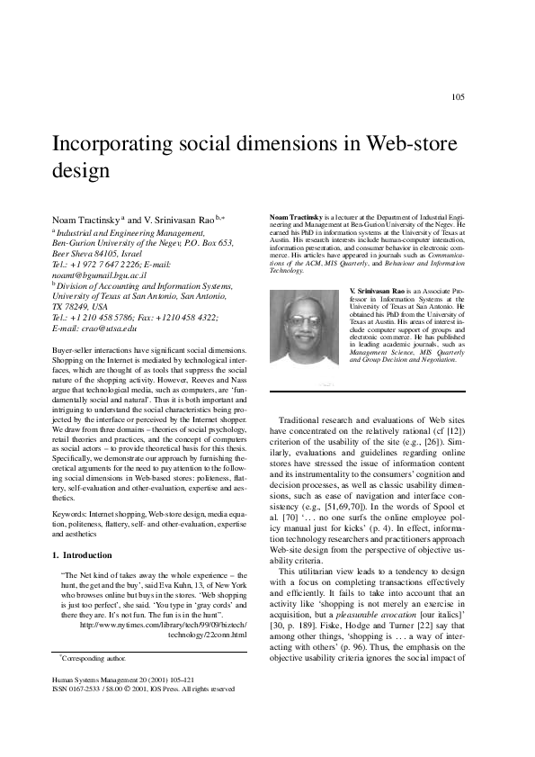 (PDF) Incorporating social dimensions in Web-store design