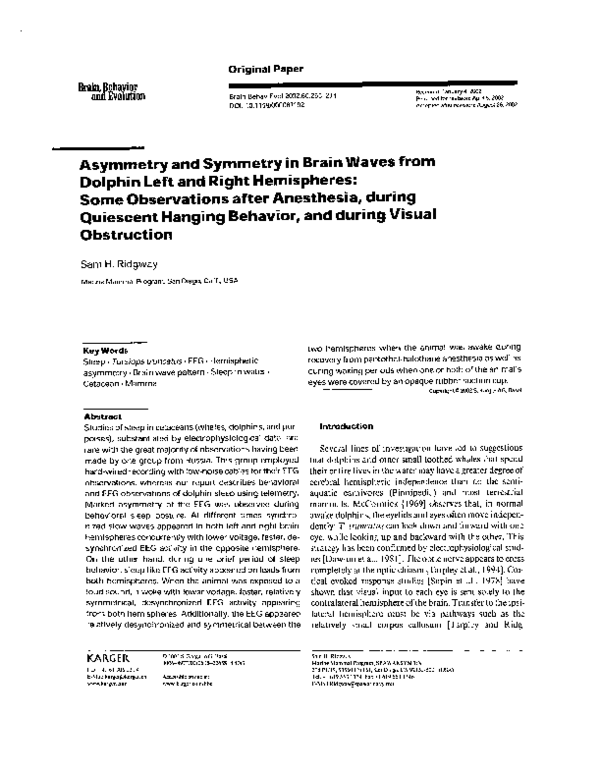 (PDF) Brain, Behavior aIid Evolution Asymmetry and Symmetry in Brain ...