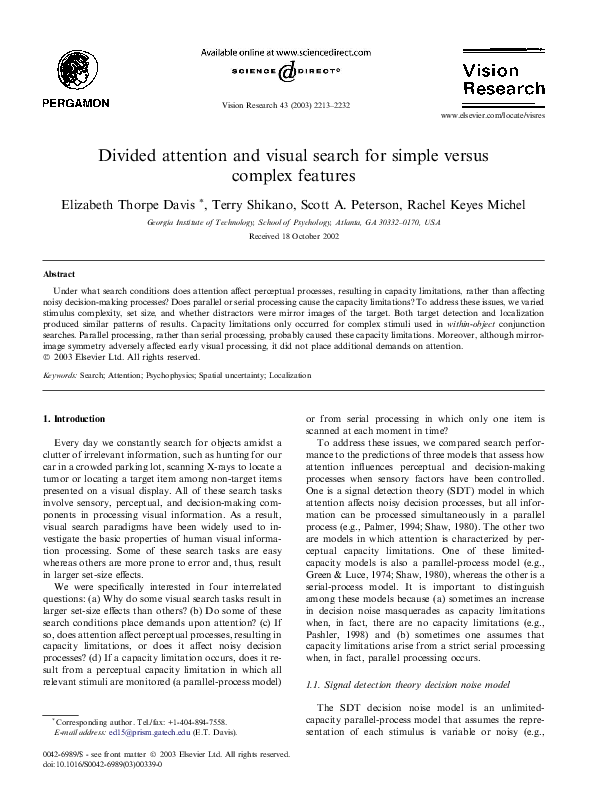 (PDF) Visual Search and Attention | Preeti Verghese - Academia.edu