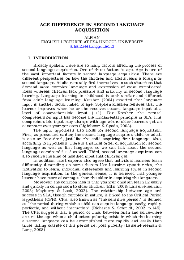 (DOC) Age Difference in Second Language Acquisition.docx