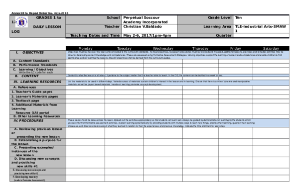 (DOC) GRADES 1 to 12 DAILY LESSON LOG School Perpetual Soccour Academy ...