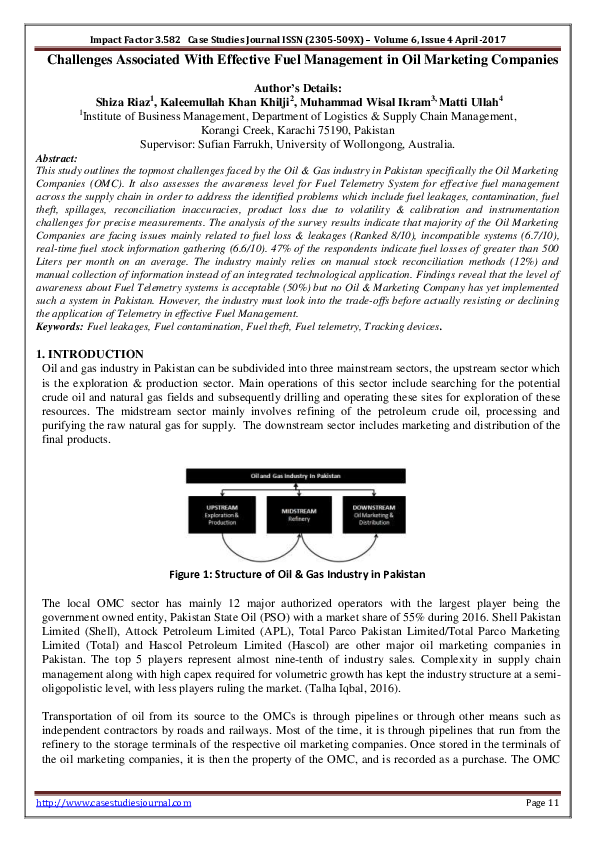 (PDF) Challenges Associated With Effective Fuel Management in Oil ...