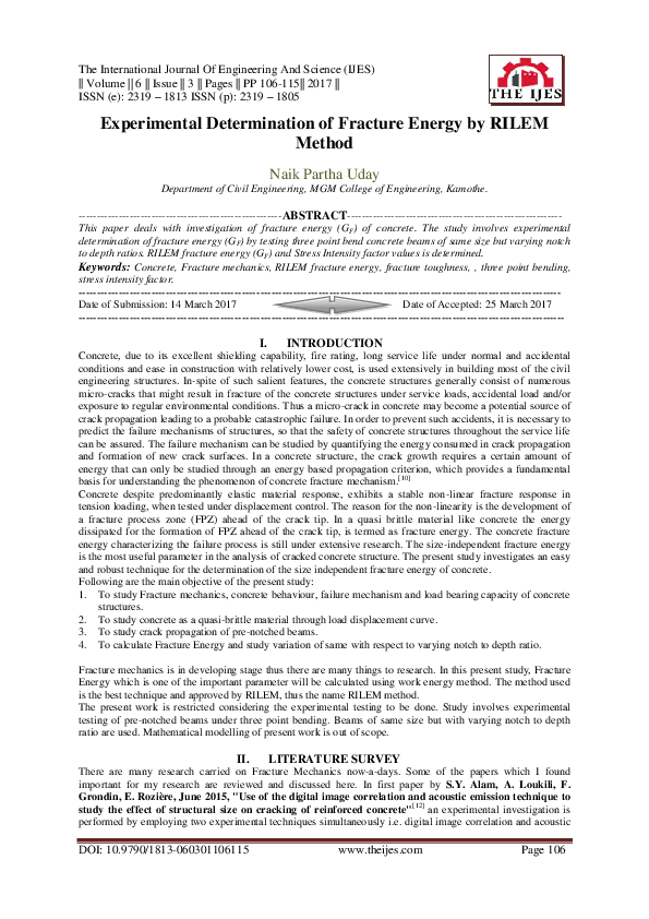 (PDF) Experimental Determination of Fracture Energy by RILEM Method