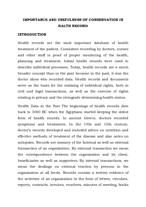 (PDF) IMPORTANCE AND USEFULNESS OF CONSERVATION IN