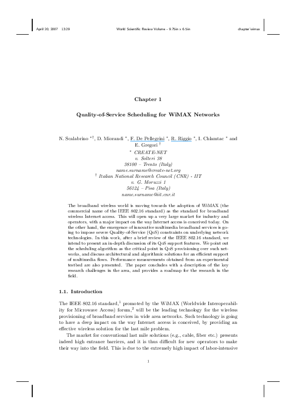 Pdf Qos Scheduling Algorithms In Wimax Networks