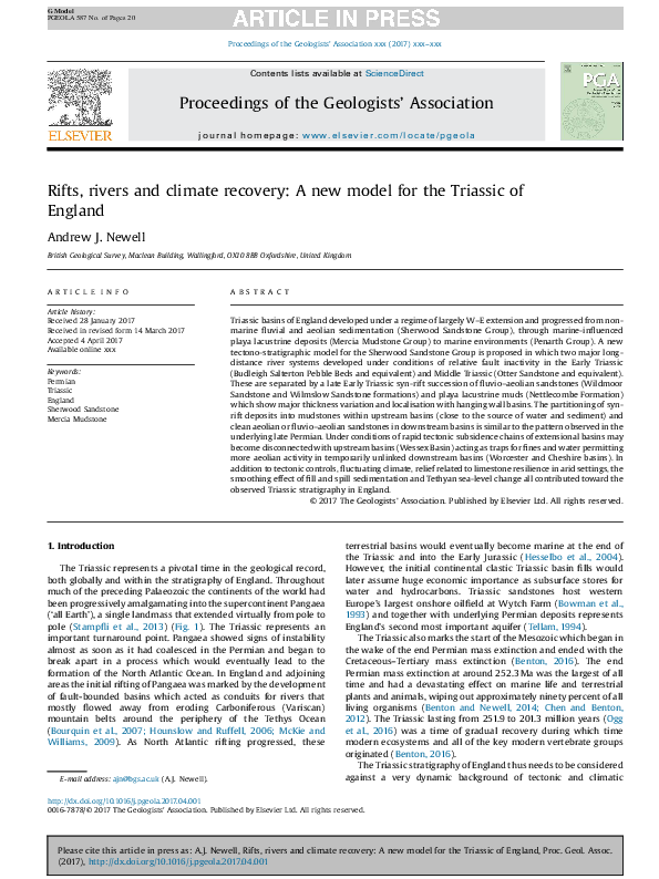 (PDF) Rifts, rivers and climate recovery: A new model for the Triassic ...
