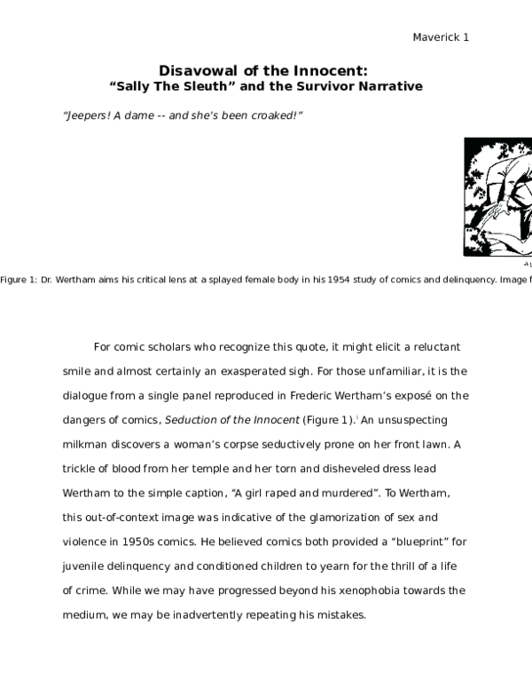 (DOC) Disavowal of the Innocent: ‘Sally the Sleuth’ and the Survivor ...